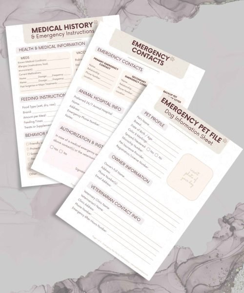 Emergency Dog Health File - PetSweetJoy